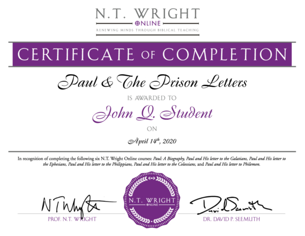 Certifications - N.T. Wright Online